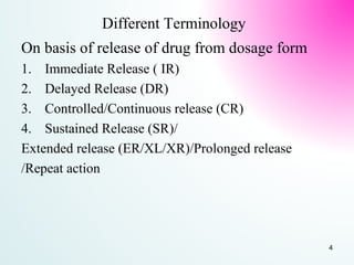 Sustained release dosage form [srdf] | PPT
