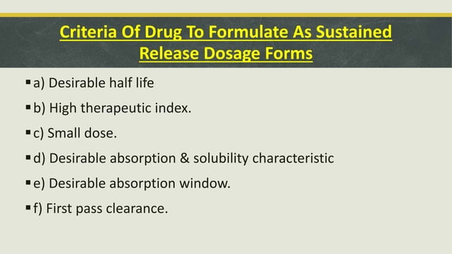 Sustained release oral dosage forms | PPTX