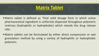 Sustained release oral dosage forms | PPTX