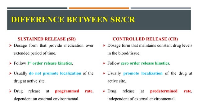 Sustained and Controlled Release (SR/CR) | PDF | Pharmaceutical Drugs ...