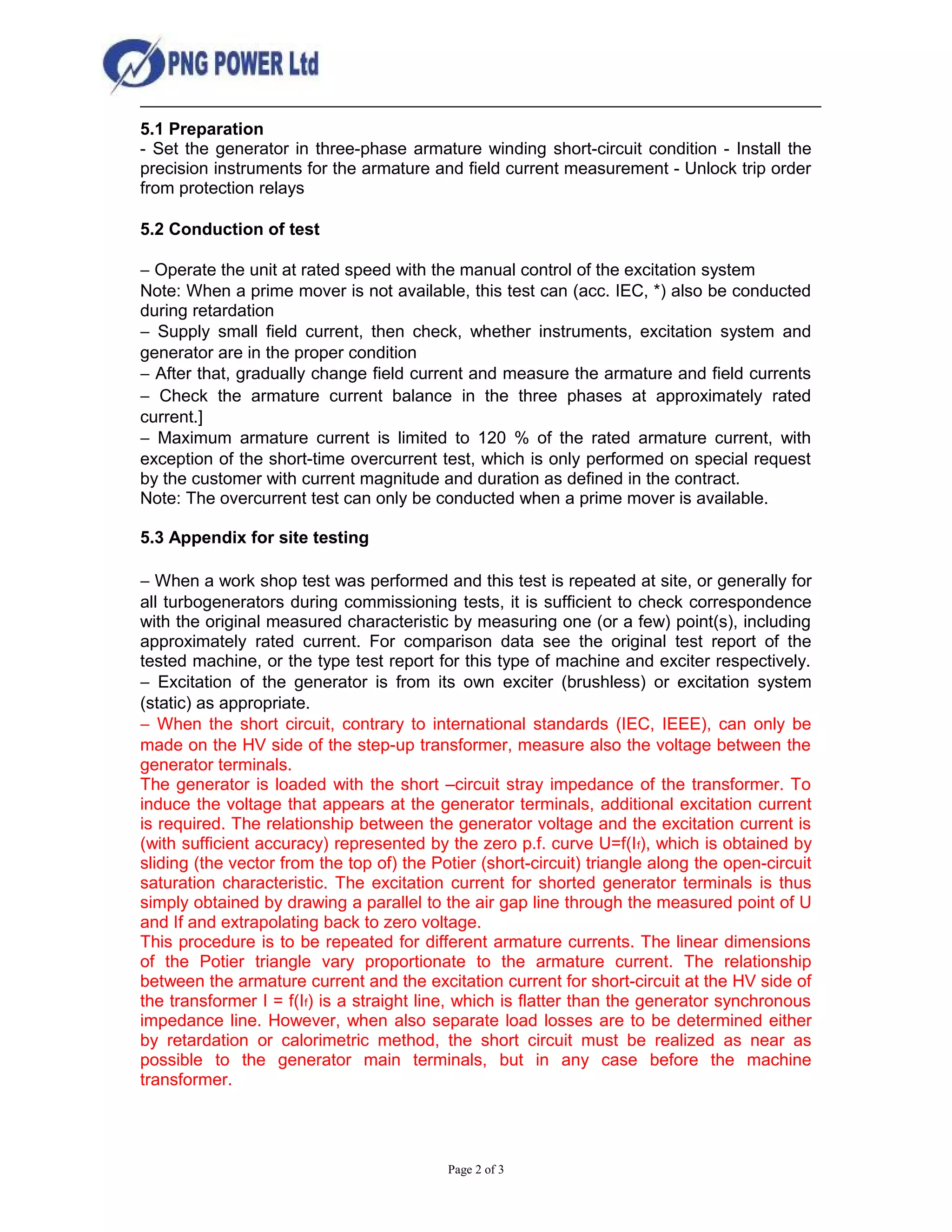 Sustained three phase short-circuit test and overcurrent test | DOC