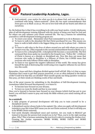 Sustaining the Next Level Retreat Modules SIB brethren | PDF