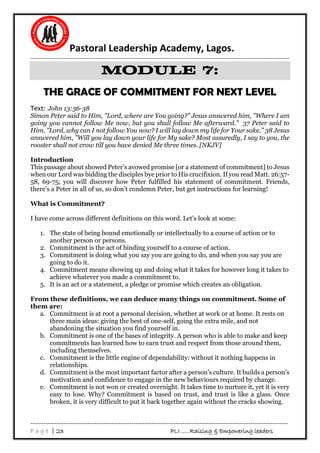 Sustaining the Next Level Retreat Modules SIB brethren | PDF