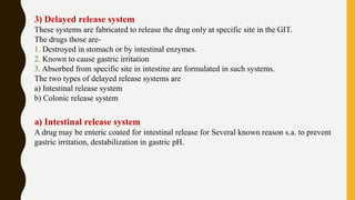 Sustain release drug delievery system | PPTX