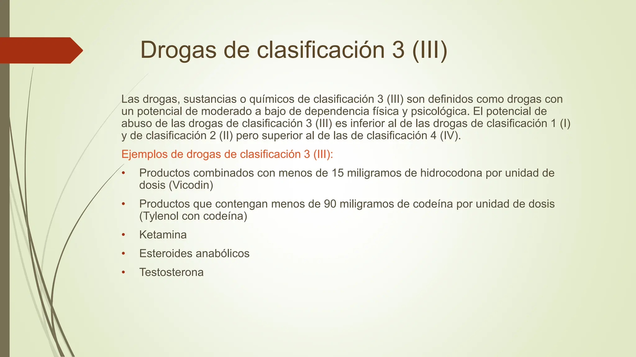 Sustancias controladas (Drogas y sus clasificaciones) | PPTX