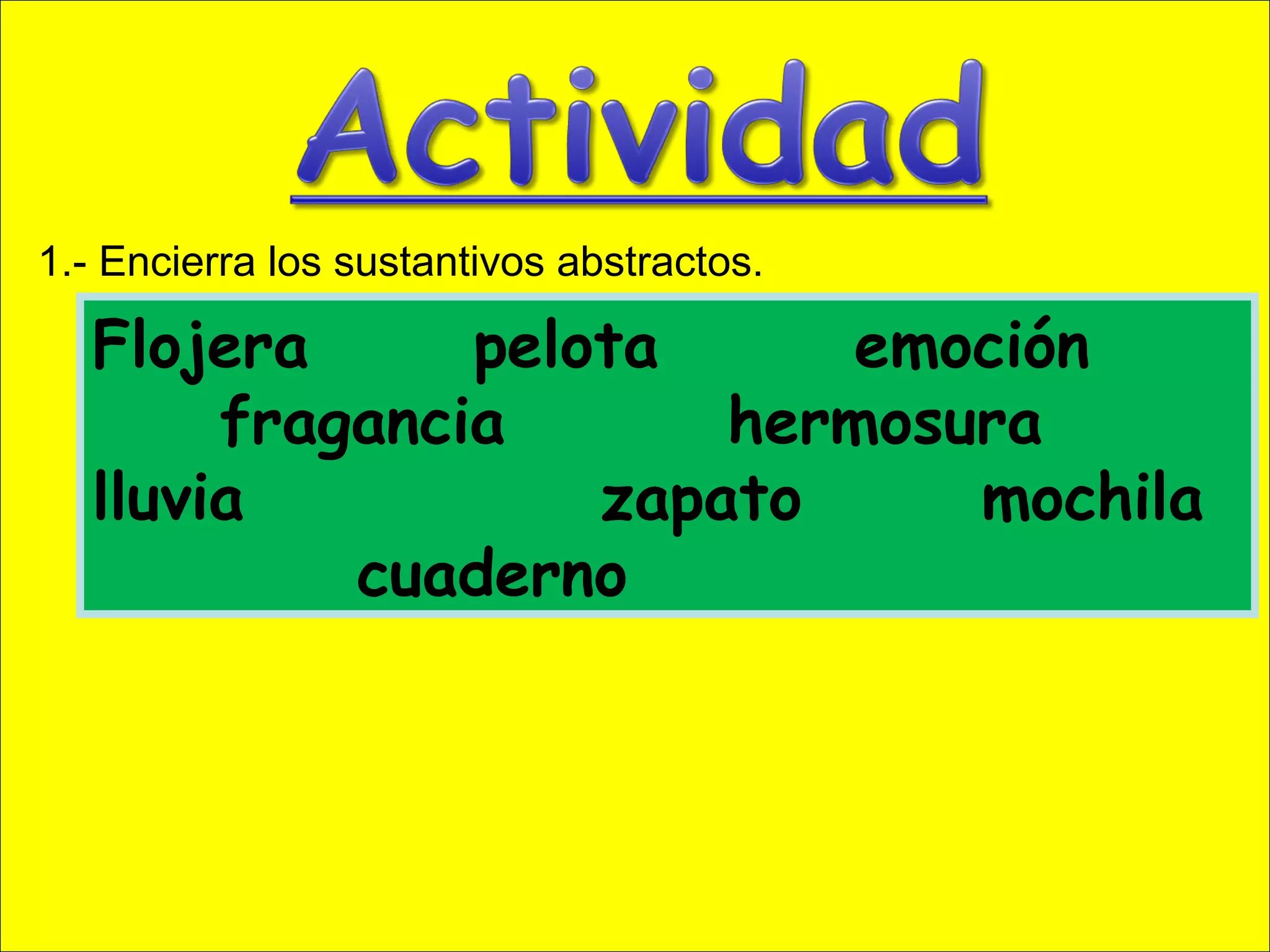 Sustantivo concreto y abstracto | PPT
