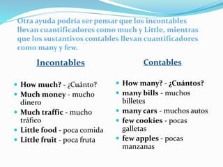 Sustantivos contables y no contables | PPTX
