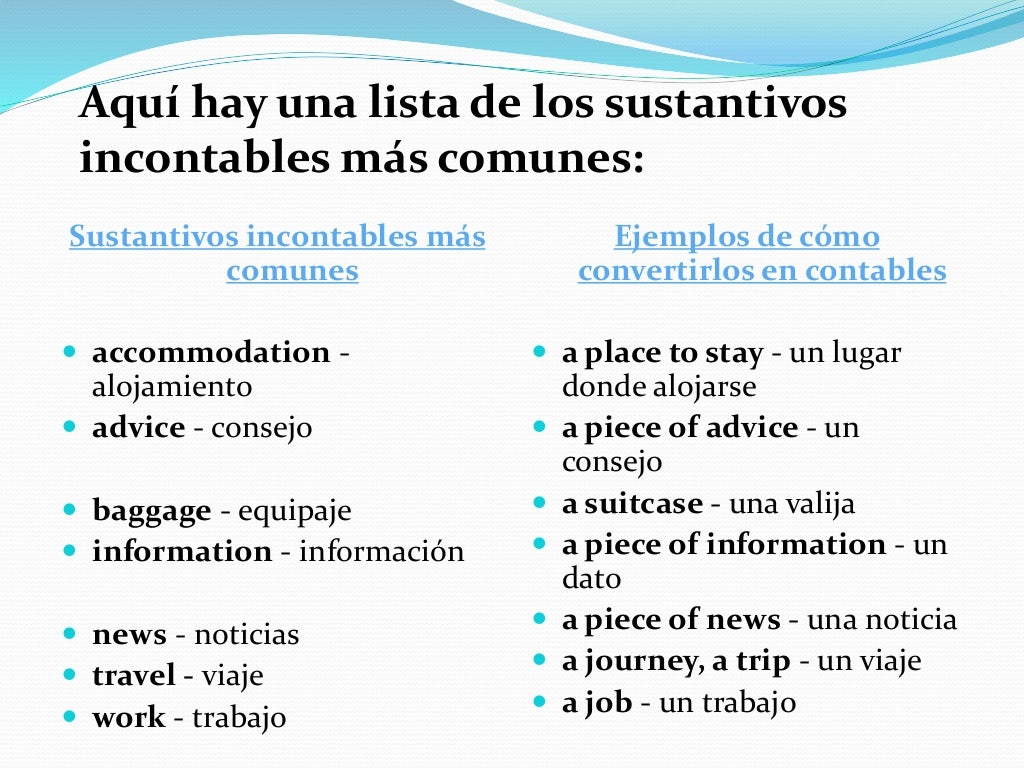 Sustantivos Contables