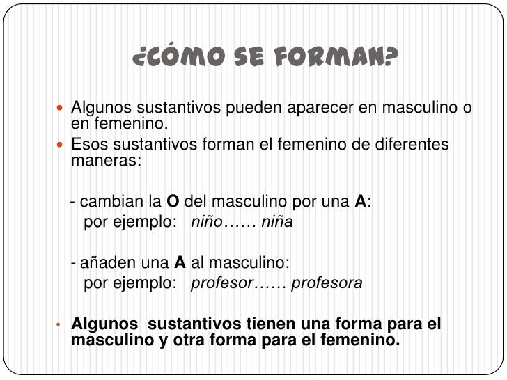 Sustantivos femeninos y masculinos