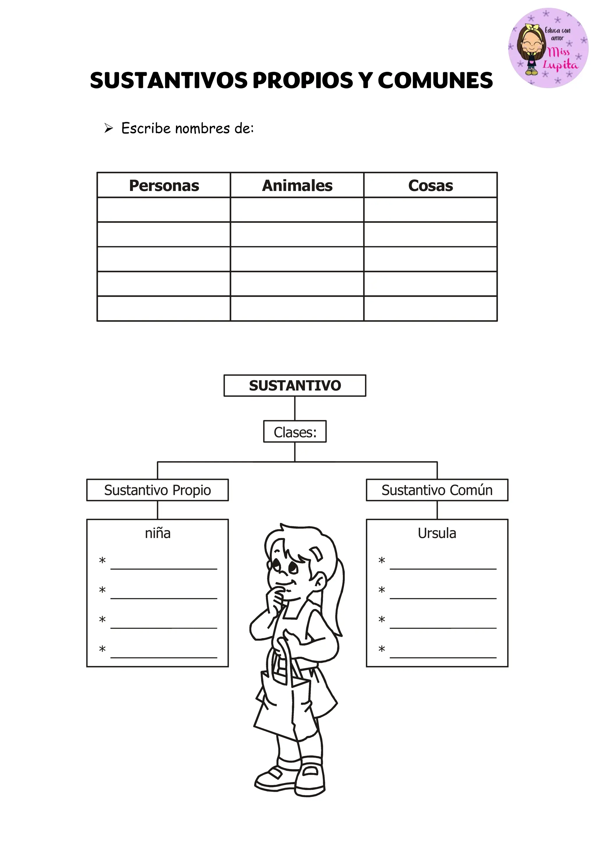 Hojas De Trabajo De Sustantivos De Segundo Grado