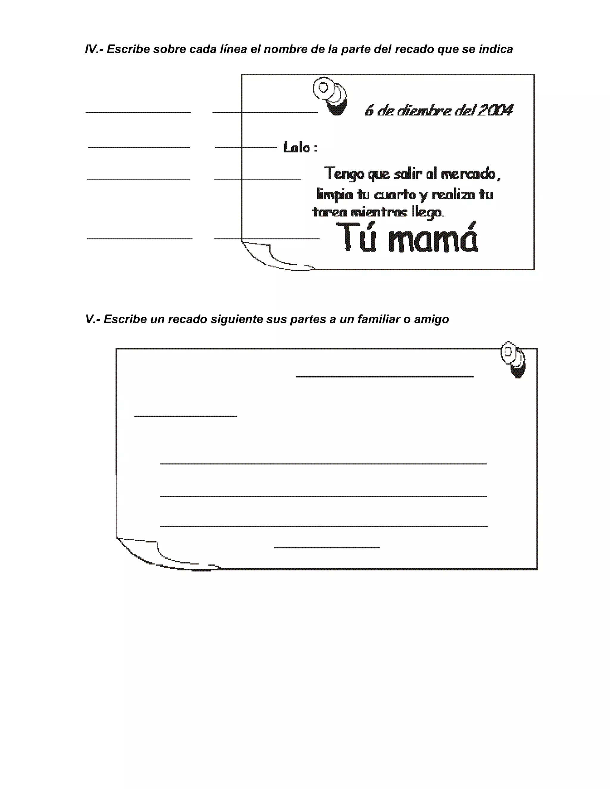 guía de Sustantivos, recados, descripcion 2do básico | PDF