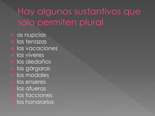 Sustantivos singulares y plurales | PPTX