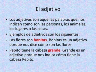 Sustantivos y adjetivos | PPTX