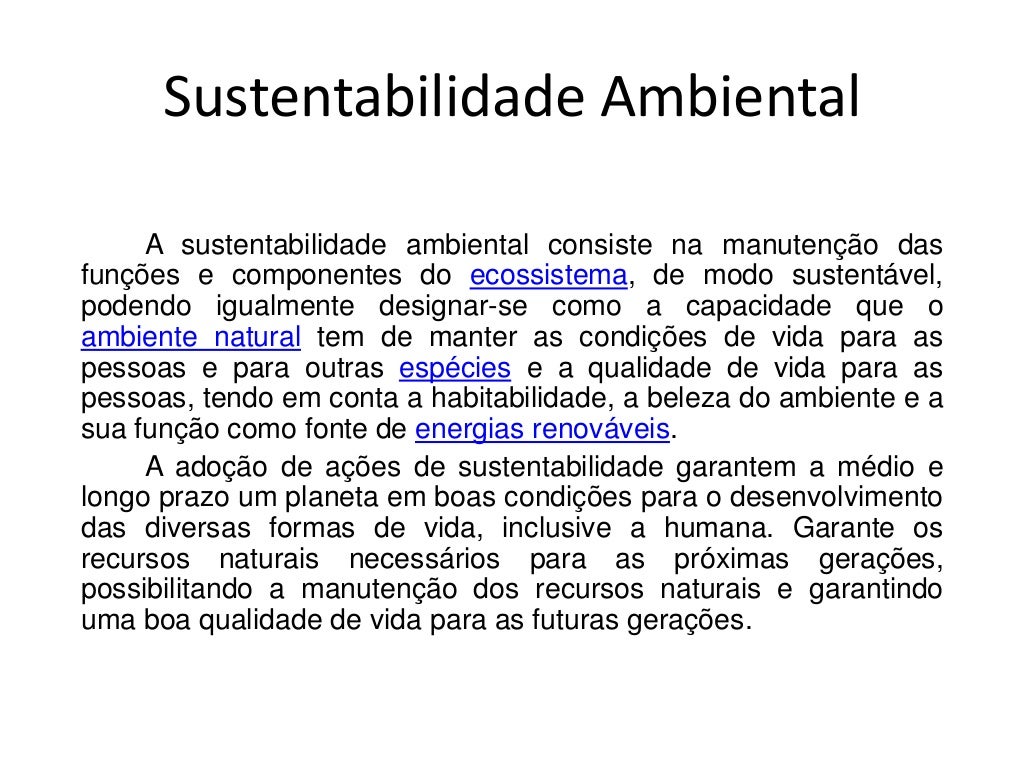 Sustentabilidade ambiental