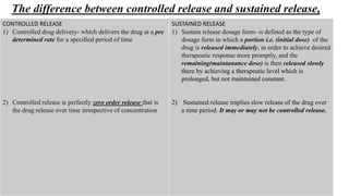 Sustined release and controlled release | PPTX