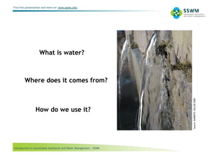 SustSan workshop: Introduction to SSWM by Tandiwe Erlmann | PDF