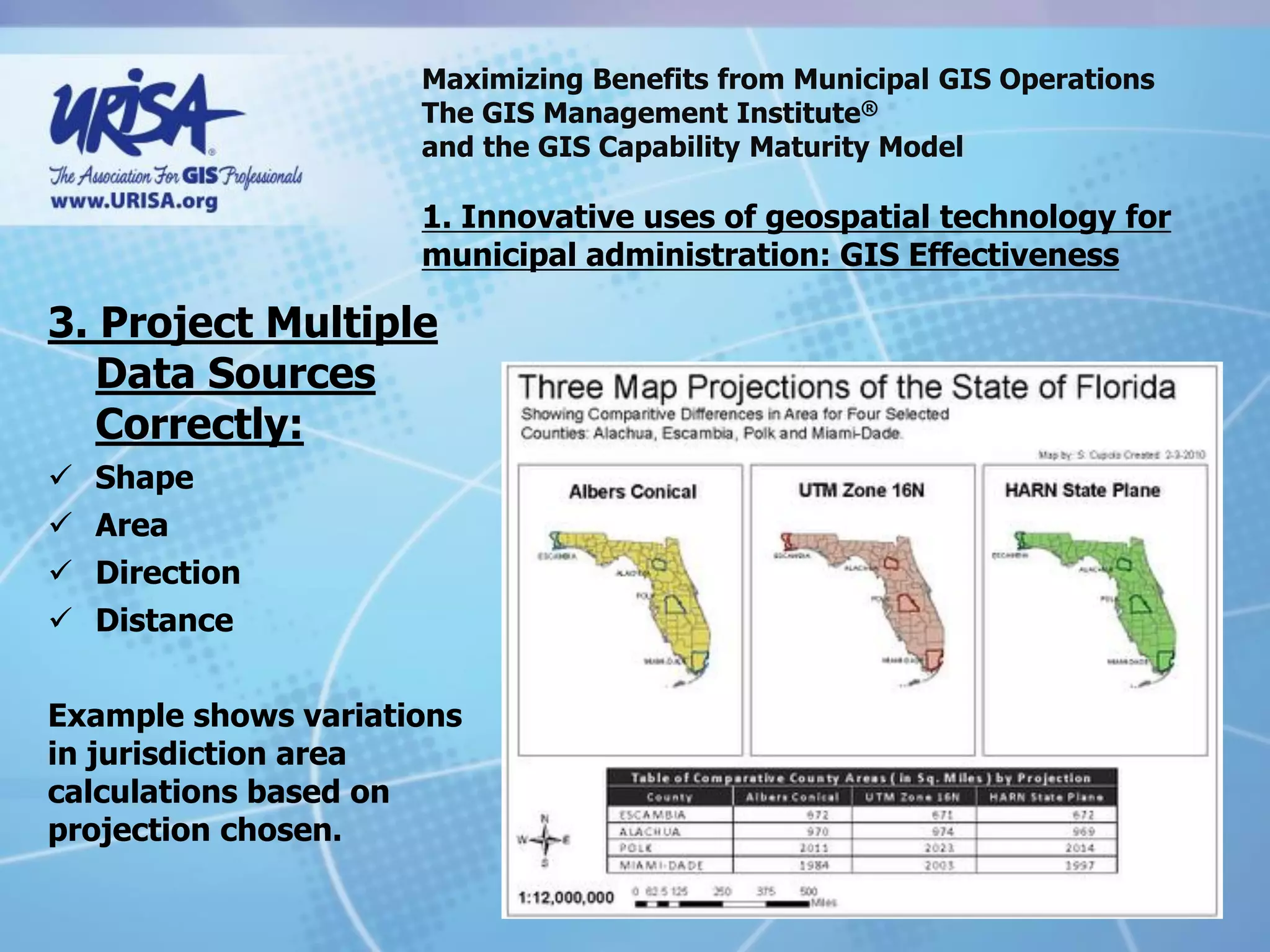 Maximizing Benefits from Municipal GIS Operations The GIS Management ...