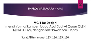 Susunan Acara dan Cue Card MC, Clue atau catatan | PPTX
