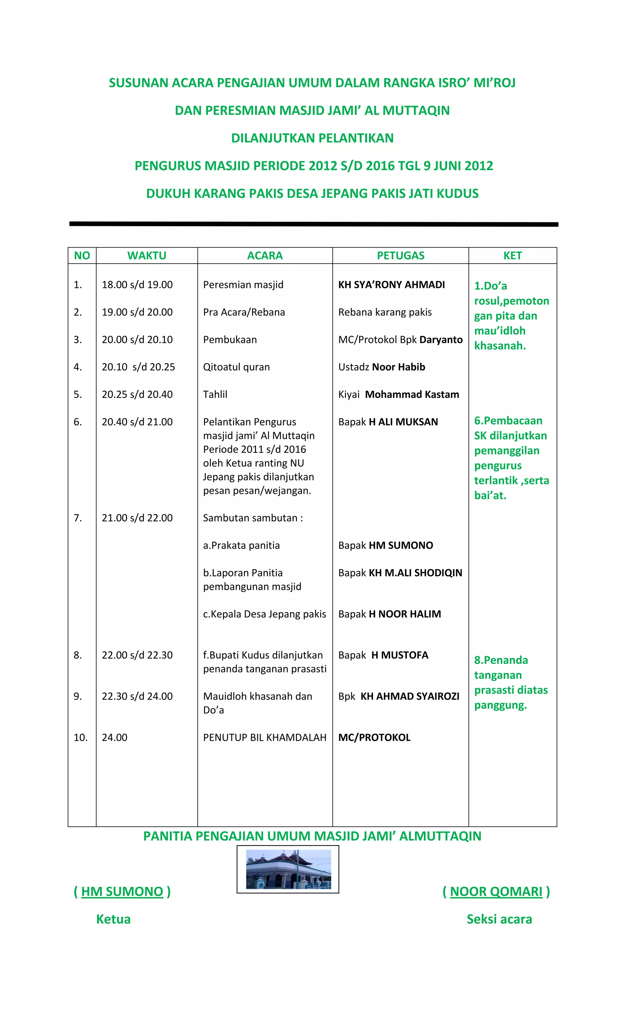 Susunan acara pengajian_umum_dalam_rangka | PDF