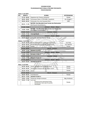 Susunan acara raker | PDF