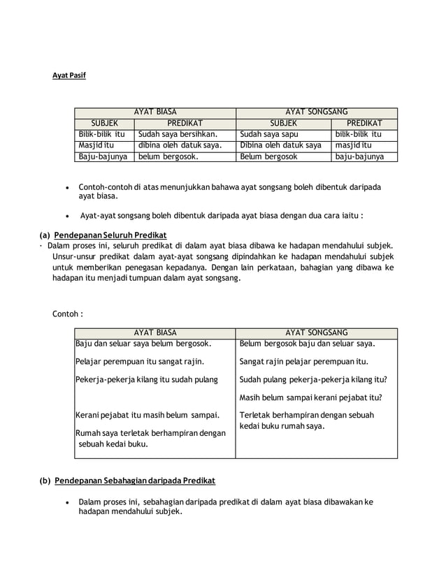 Susunan ayat biasa dan susunan ayat songsang | DOCX