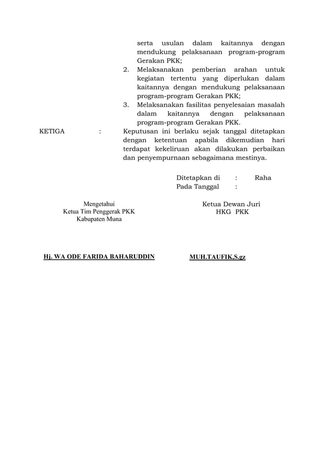 Susunan panitian juri pkk kabupaten muna 2 | DOCX