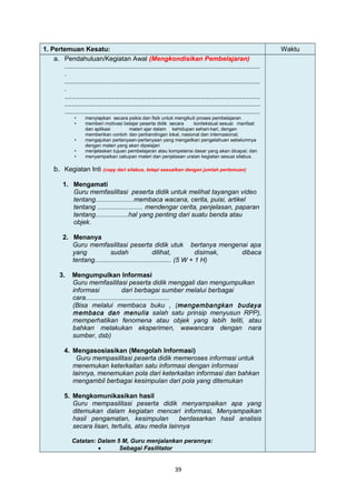 Format rpp untuk guru kreatif | DOC