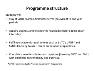 SUTD-SMU Announce Dual Degree Programme in Technology and Management | PPTX