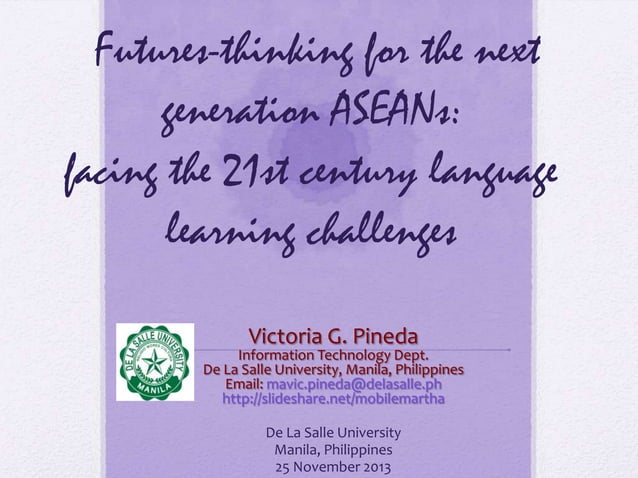 Futures-thinking for the next generation ASEANs: facing the 21st ...