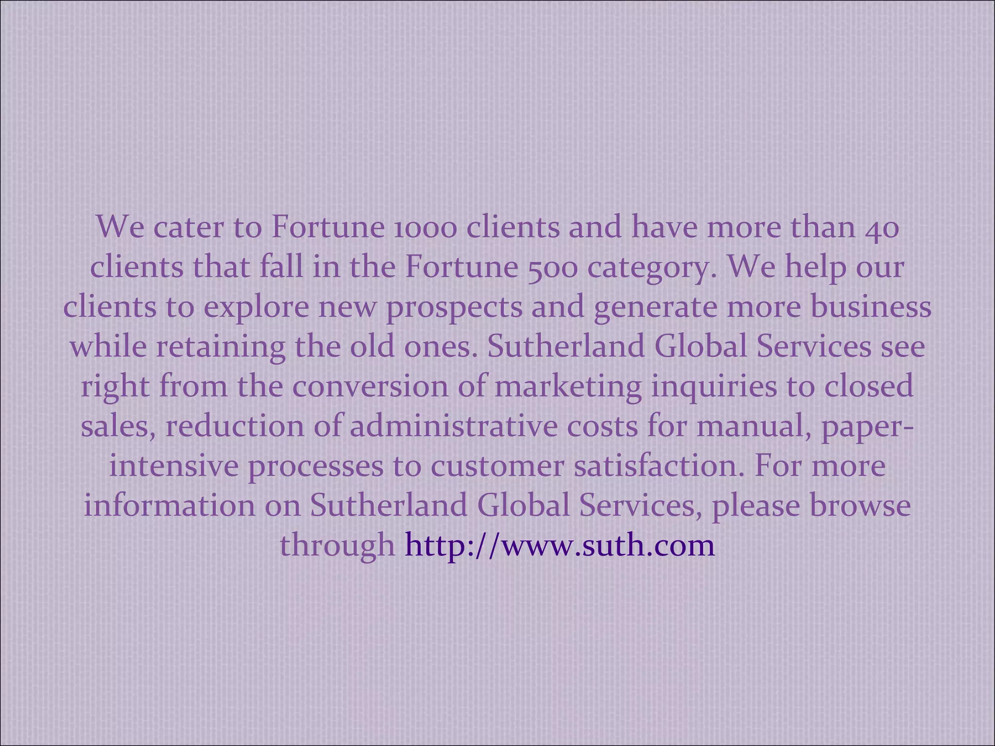 Sutherland global services in healthcare | PPT