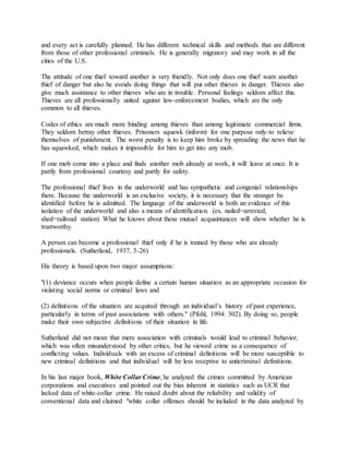 Sutherland's differential association theory | DOCX