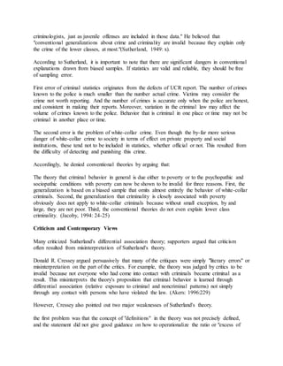 Sutherland's differential association theory | PDF