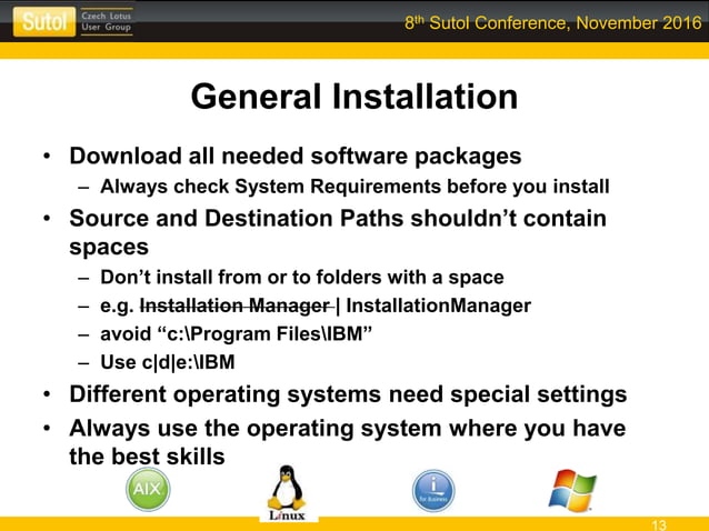 SUTOL 2016: IBM Connections Deployment Best and Worst Practices | PPT