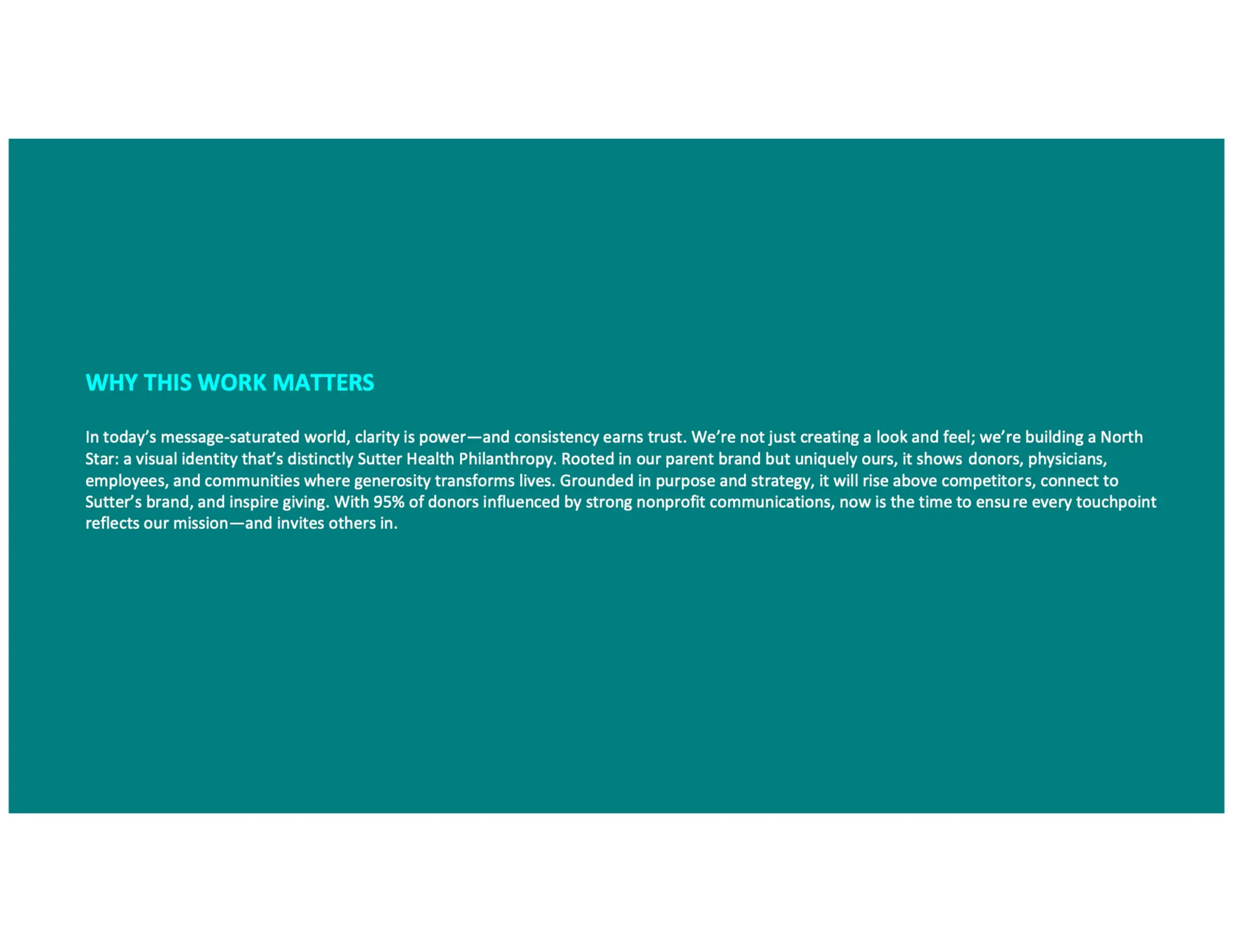 Crafting Sutter Health Philanthropy’s Bold New Identity | PDF