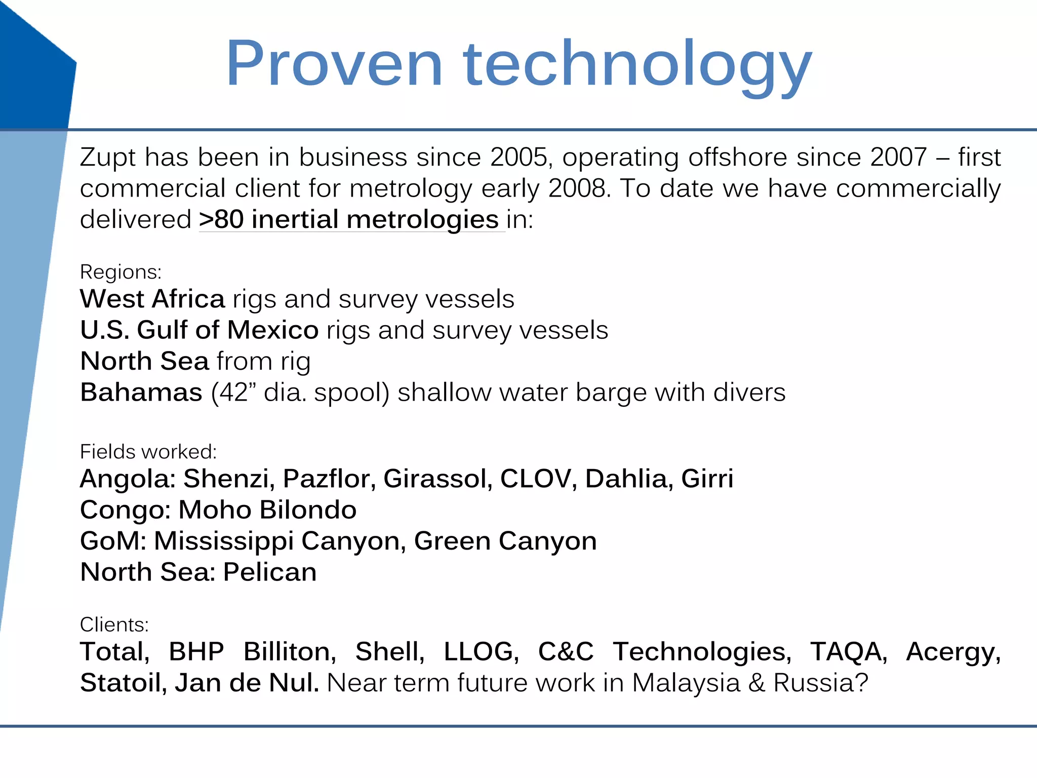 Zupt Inertial Metrology - SUT / THS Subsea Metrology Seminar | PPTX