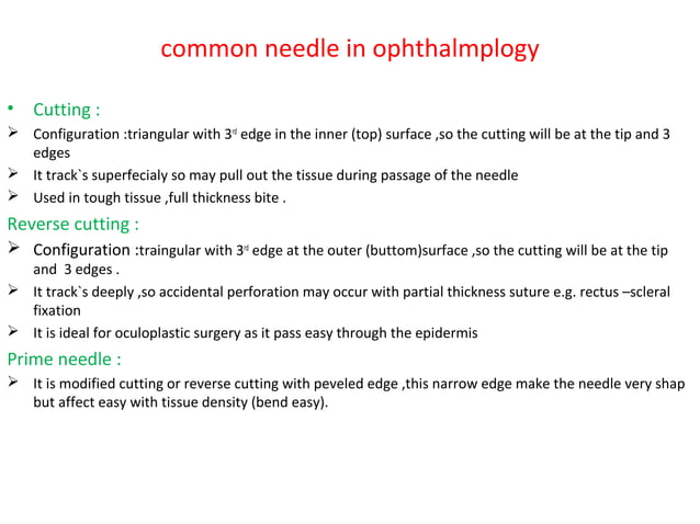 Suture in ophthalmic surgery | PPT
