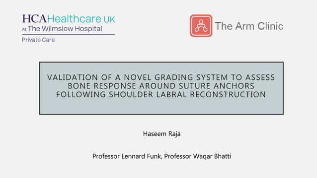 Suture anchor Bone Response Validation Study | PPTX | Surgery | Medical ...