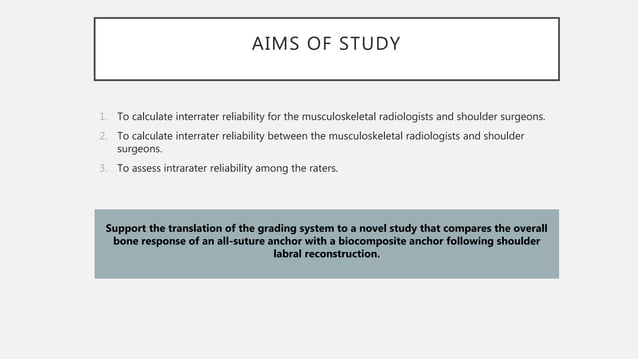 Suture anchor Bone Response Validation Study | PPTX | Surgery | Medical ...