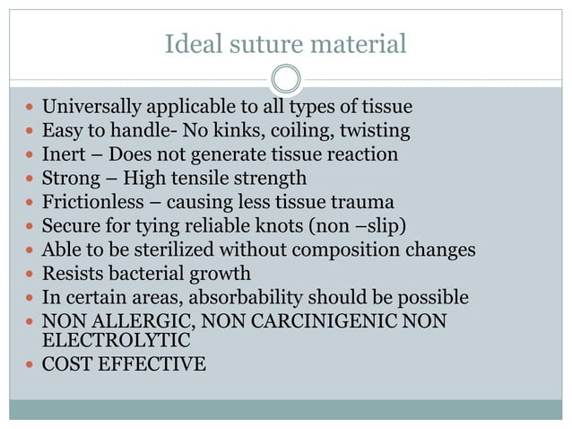 Suture materials | PPTX | First Aid | Injuries