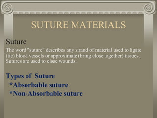 Suture materials and types | PPT