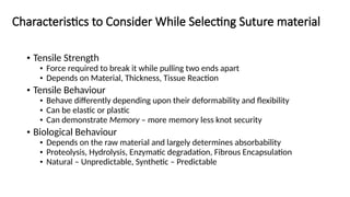 Suture Materials For MBBS, Nursing, Allied Courses | PPTX