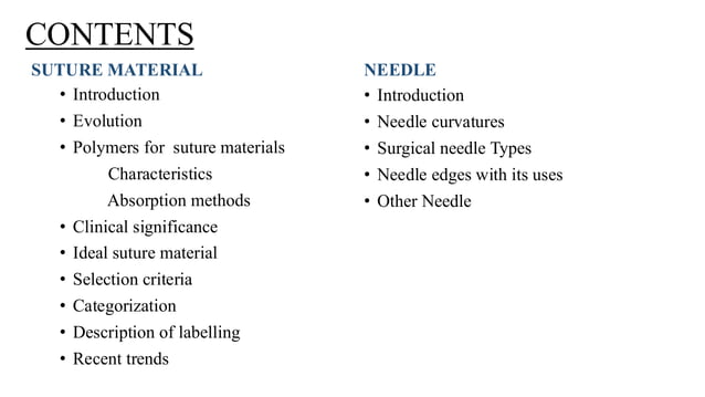 SURGICAL SUTURE MATERIALS AND NEEDLE | PPT