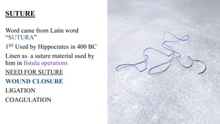 SURGICAL SUTURE MATERIALS AND NEEDLE | PDF