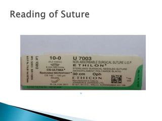 Suture materials and needles in cataract 1. | PPT