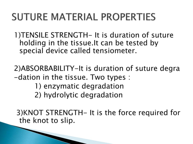 Suture materials and needles in cataract 1. | PPT