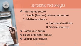 Suture materials and suturing techniques | PPTX
