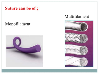 Suture materials, classification &usage | PPTX