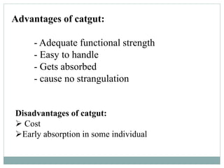 Suture materials, classification &usage | PPTX