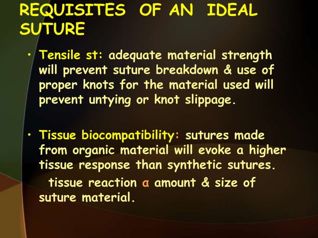 Suture materials techniques ih | PPT