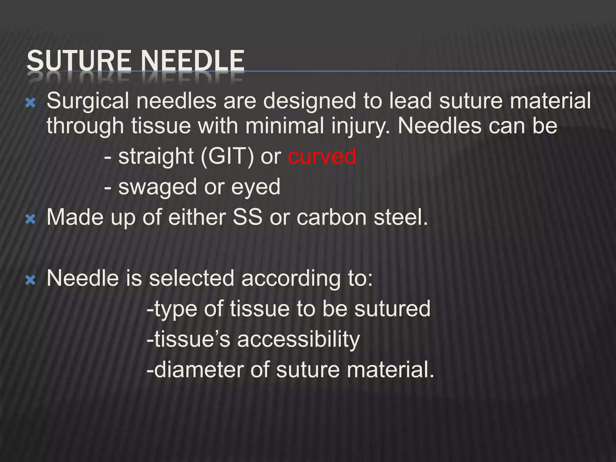 Suture material & suturing technique | PPTX
